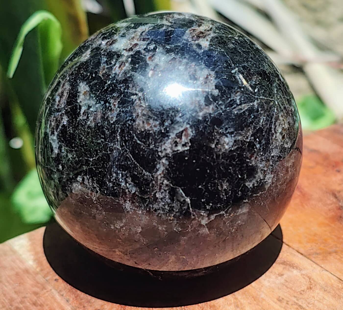 ST1016 67mm Red Garnet sphere, solid and heavy! $75